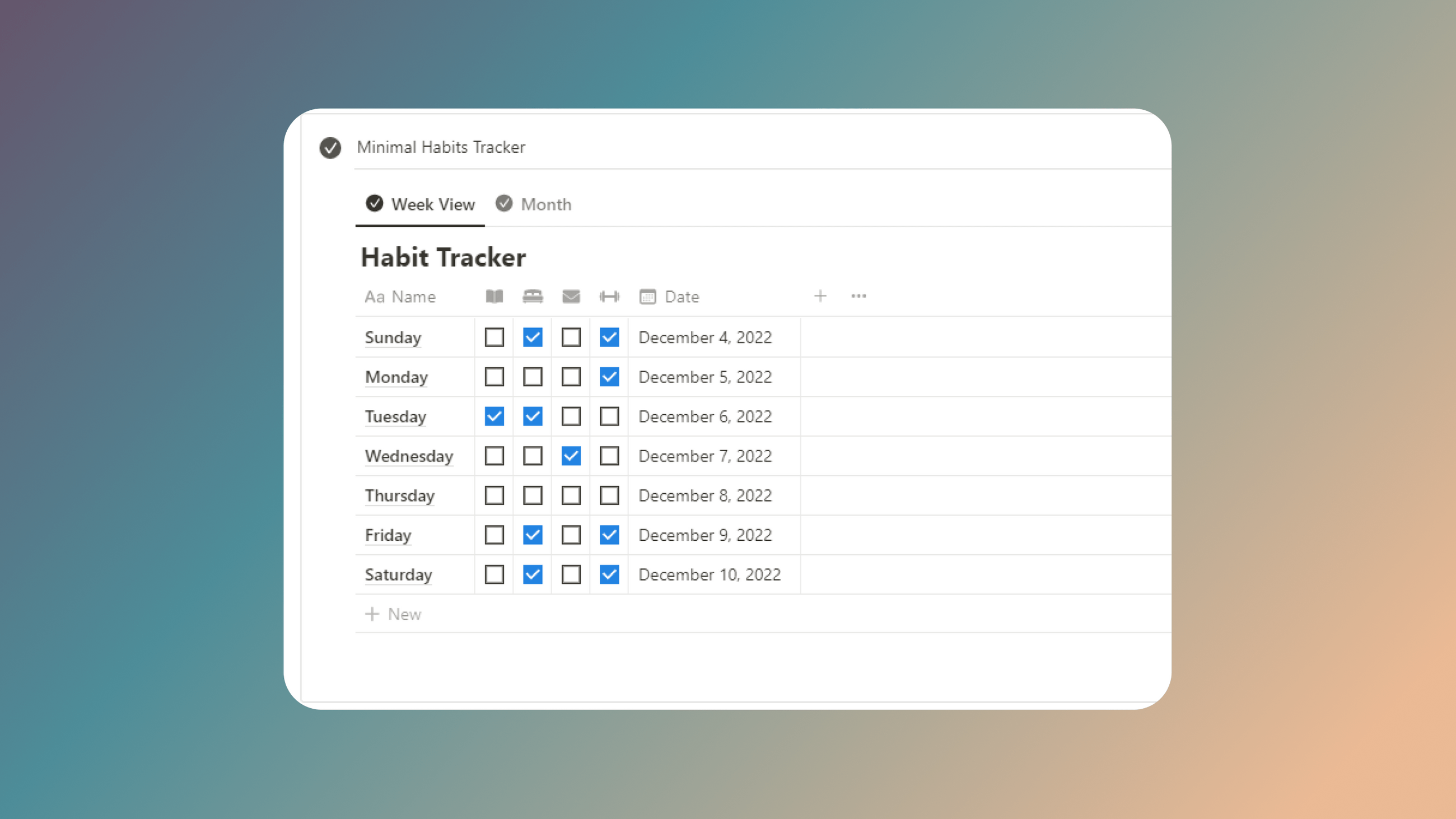Minimal Notion Habit Tracker Template Weekly Monthly With Icons 